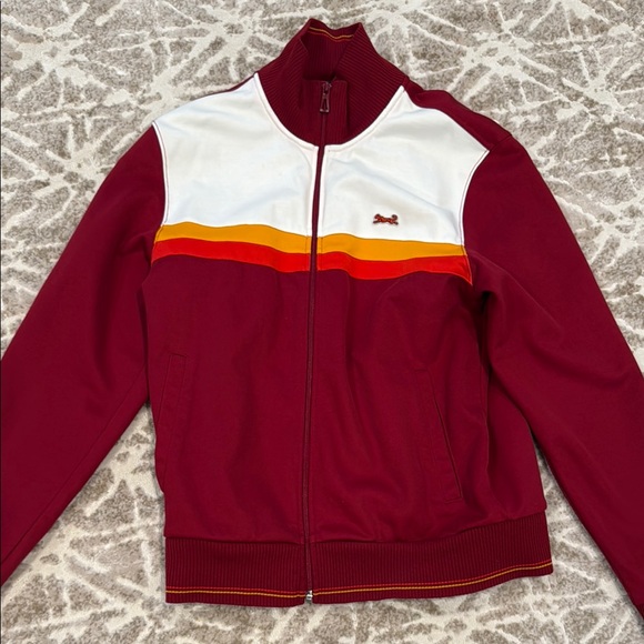 Le Tigre | Jackets & Coats | Burgundy Track Jacket With Stripes | Poshmark